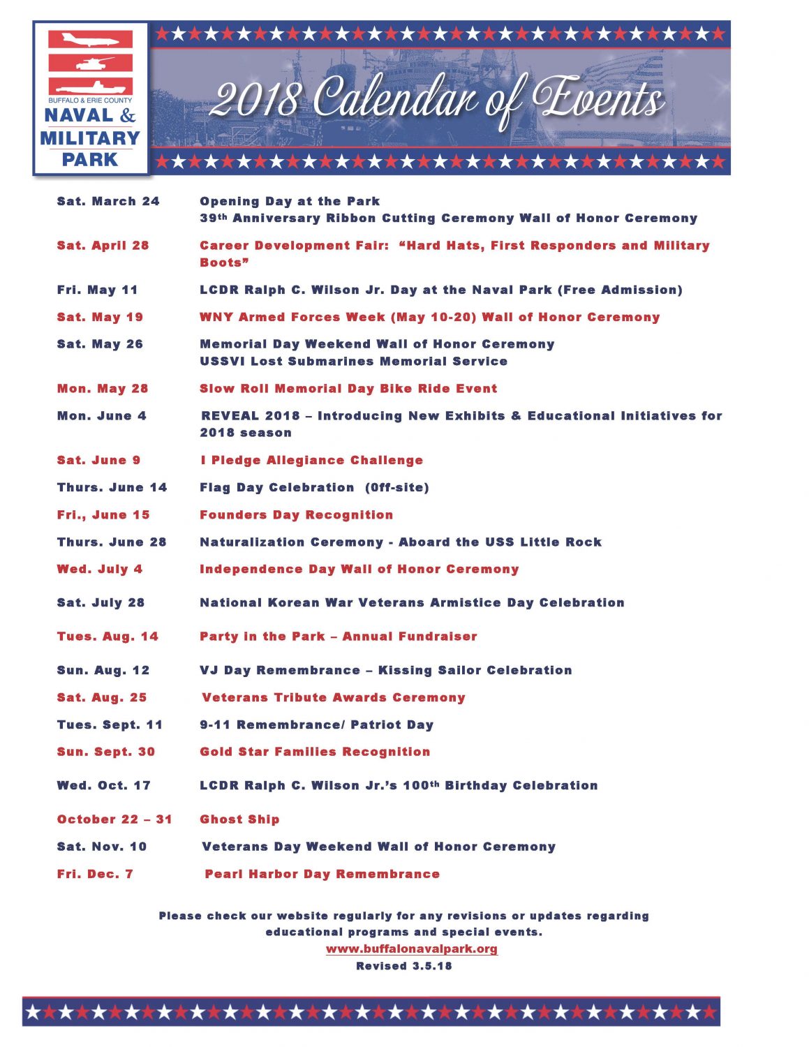 The Buffalo & Erie County Naval & Military Park Announces Our ...