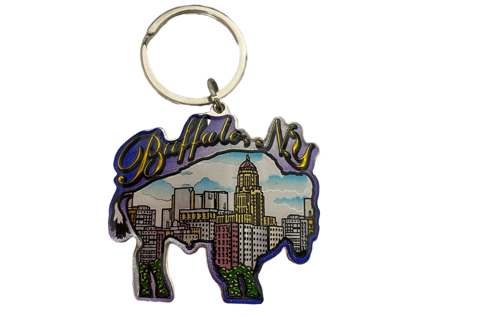Skyline Keychain Bison Shape - Buffalo Naval Park